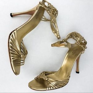 Gucci | Shoes | Gucci Gold Metallic Heels | Poshmark